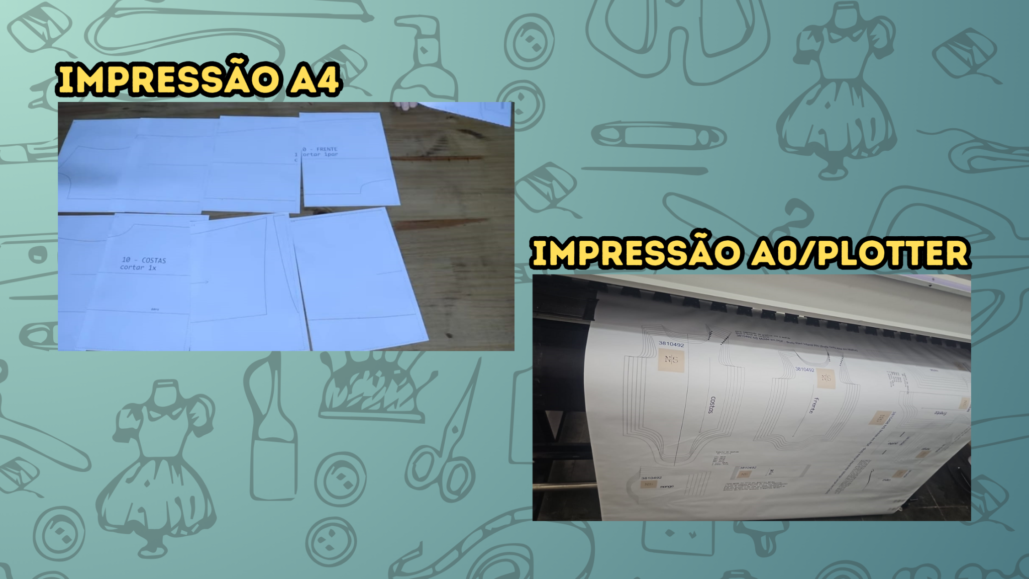 Diferença entre Impressão Plotter e Impressão A4 - NS Moldes em PDF