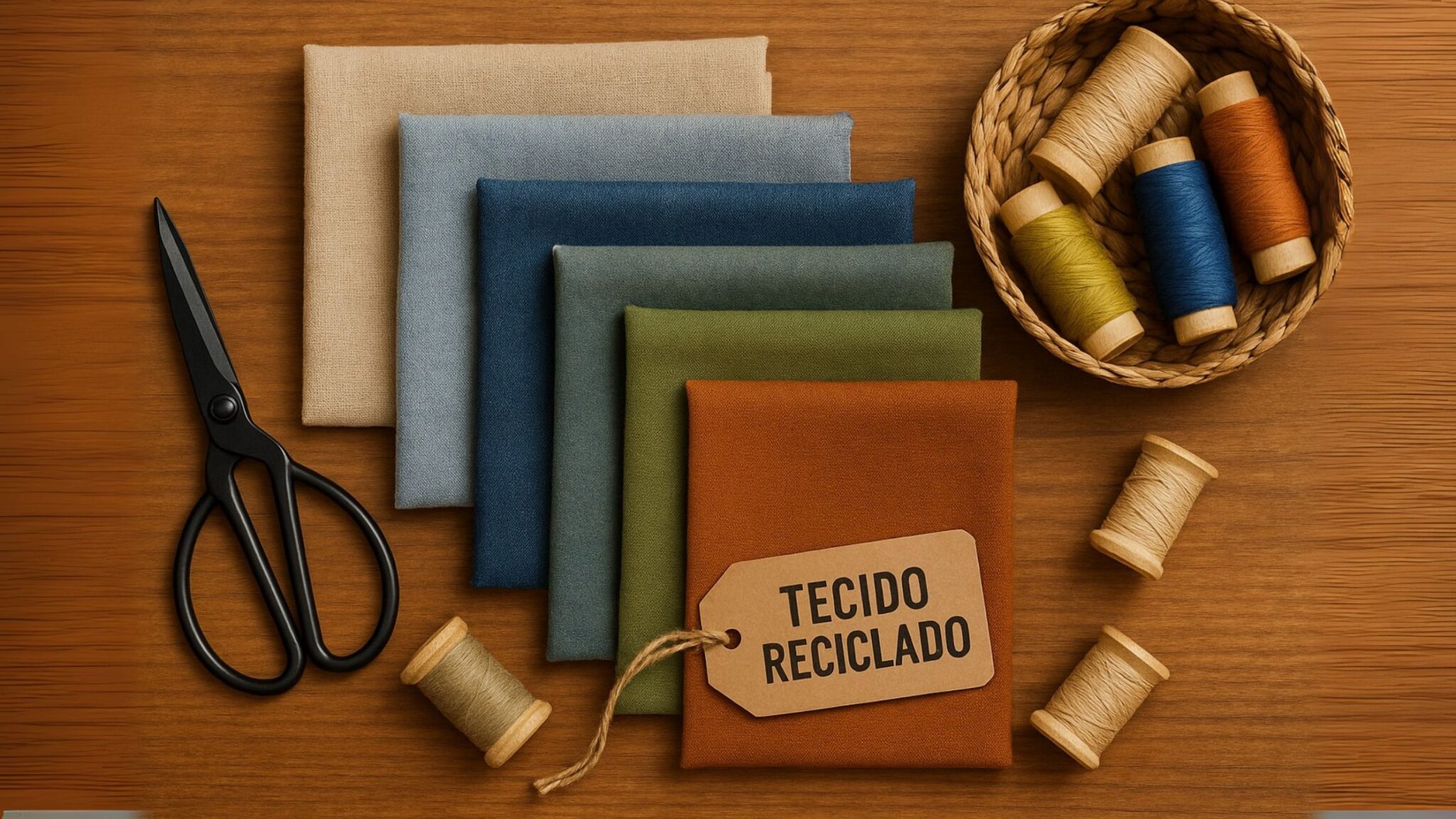 Tecidos reciclados para treinar costura